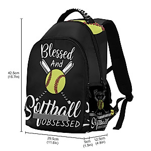 Glaphy Baseball Backpack Softball Sport Laptop Travel Bag Lightweight Daypack School Bookbags for Women Men Kids Teens