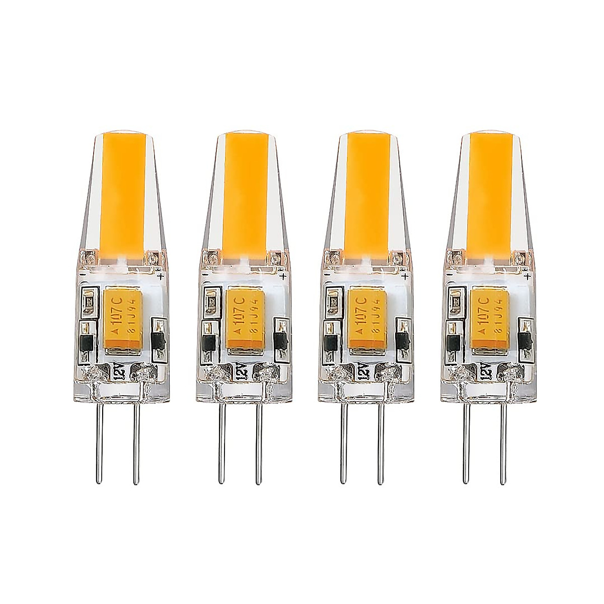 DA DANG JIA 4pcs G4 Light Bulbs 1.5W AC/DC 12V 10W-30W T3 Halogen Bulb Replacement Landscape Bulbs Warm White 2700K, Dimmable, JC G4 Bi Pin Bulb