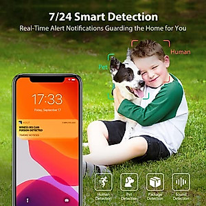 winees 4MP Security Camera Outdoor, 2K WiFi Surveillance Camera, Video Home Camera, 2-Way Talk, Night Vision, Siren Alarm, Human/Pet/Sound Detection, 7/24 SD&Cloud Storage, Compatible with Alexa, M3