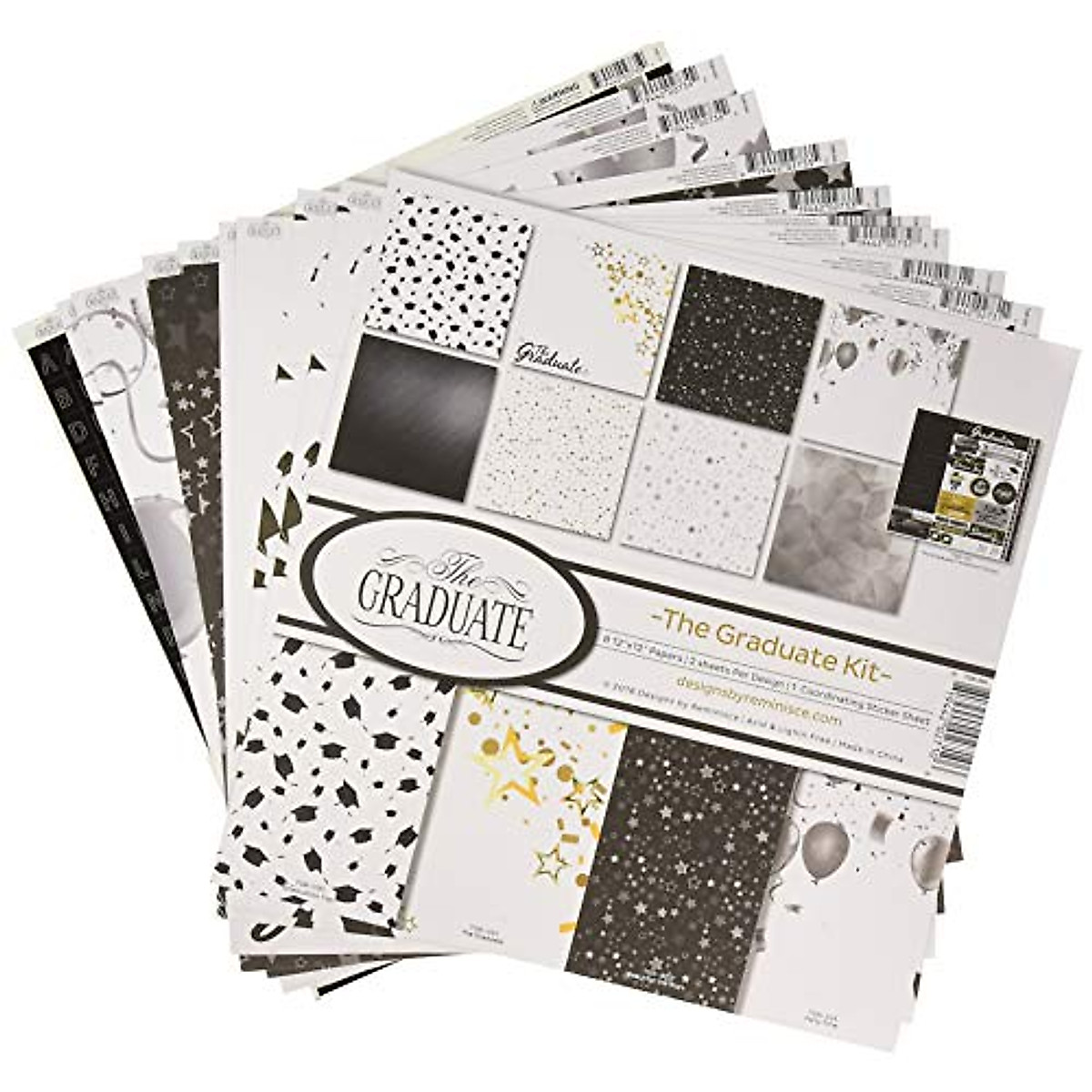Reminisce (REMBC) The Graduate Scrapbook Collection Kit, Multi Color Palette