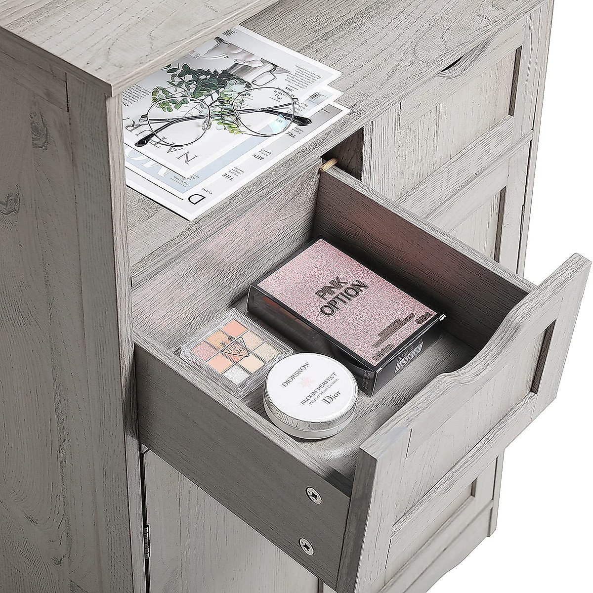 Iwell Storage Cabinet with Drawers & Shelf, Floor Storage Cabinet with Double Door, Sideboard, Cupboard for Living Room, Home Office