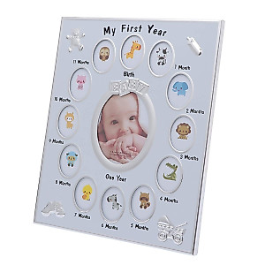 First Year Photo Frame, Newborn Picture Frame, My First Year Newborn Keepsake Frame 12 Months Photo Frame for Memories, Shower, New Mom