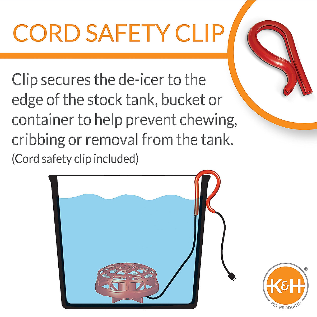 K&H Pet Products Submersible Ultimate Pail & Bucket Deicer Red 250 Watts