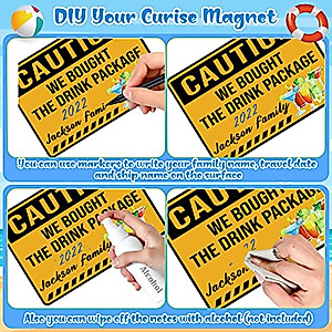 2 Pcs Large Caution Cruise Door Magnets Sign Funny Magnetic Cabin Cruise Door Decorations for Carnival Cruise Door or Stateroom