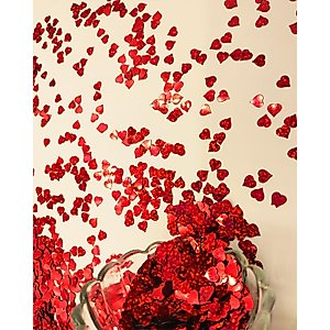 Comemela Confetti Hearts Shaped Confetti 5000Pcs Tiny Heart Confetti Red Confettifor Table Glitter for Valentine's Day Decoration, Wedding Confetti, Glitter Confetti Engagement Supplies (Red Hearts)