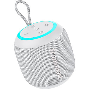 Tronsmart T7 Mini Compact Portable Bluetooth Speaker with Lights, Stereo Sound, Bluetooth 5.3, 18H Playtime, Stereo Pairing, Voice Assistant, IPX7 Waterproof Shower Speaker & Outdoor Speakers (Grey)