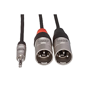 Hosa HMX-010Y 3.5 mm TRS to Dual XLR Pro Stereo Breakout Cable, 10 Feet