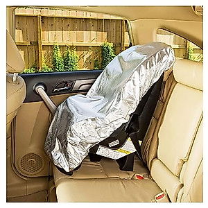 Ziciner Baby Car Seat Sun Shade Cover, Infant Auto Seats Heat Protector Keeps Baby's Carseat at Cooler Temperature, Blocks Out Heat & Sun UV Covers, Universal Baby Travel Accessories