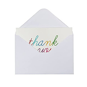 Rainbow Thank You Cards with Envelopes, Bulk Boxed Set (4x6 In, 144 Pack)
