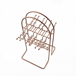 24 PCS Hanging Silverware Sets with Holder, Uniturcky Rose Gold Stainless Steel Eating Utensils Set with Flatware Rack, 6 x Dinner Fork, 6 x Table Knife, 6 x Soup Spoon, 6 x Teaspoon, 1 x Cutlery Rack