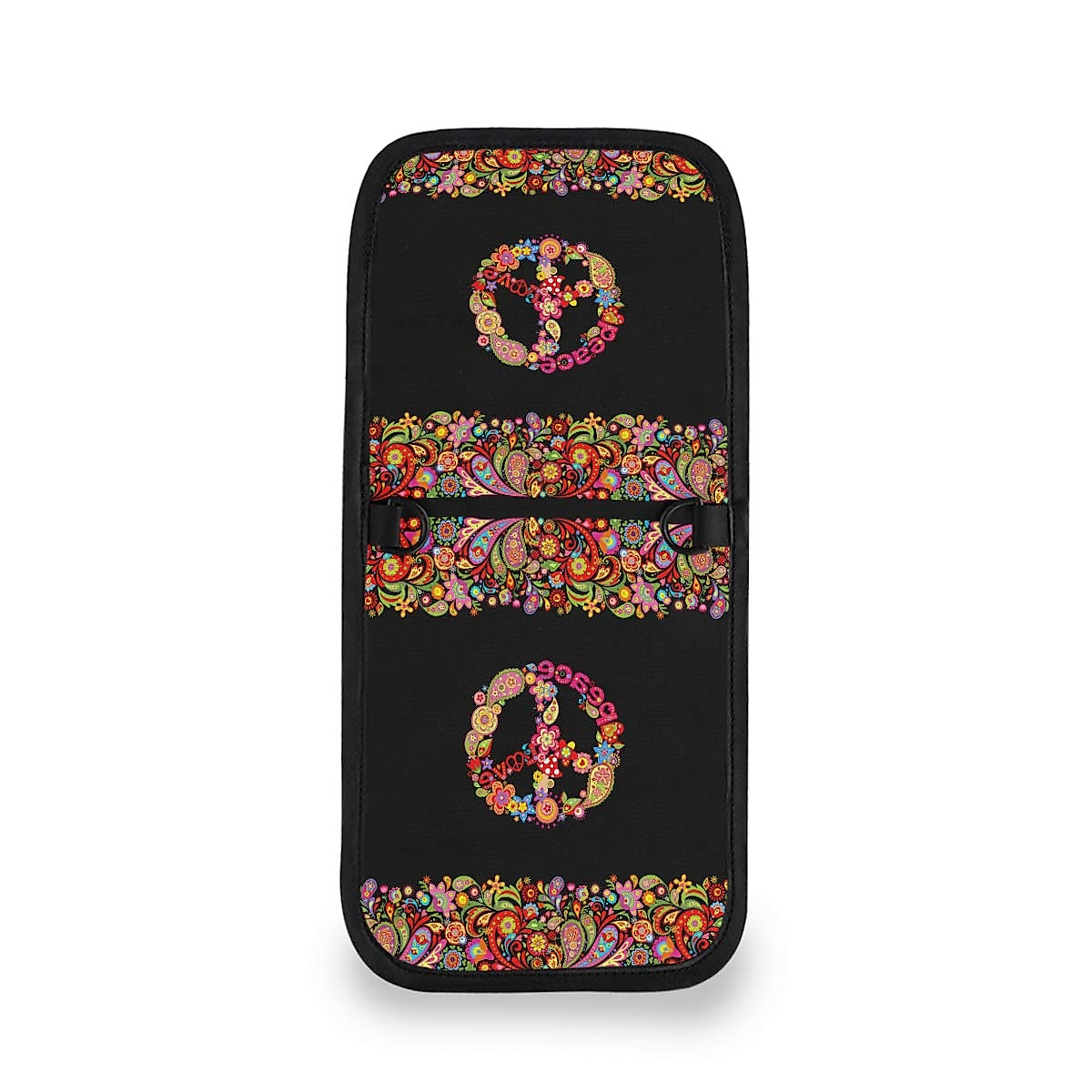 ALAZA Hippie Peace Sign Floral Small Crossbody Wallet Purse Cell Phone Bag Rfid Passport Holder with Credit Card Slots