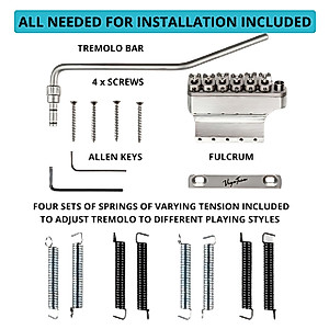 Vega-Trem VT1 2-Points Satin Stratocaster Guitar Tremolo Bridge For Strat No Mods Easy Installation