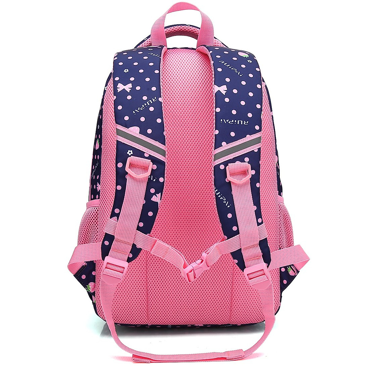 MIFULGOO Kid Girl School Backpack Water Resistant Elementary Dot Bookbag with Chest Strap (RoyalBlue)