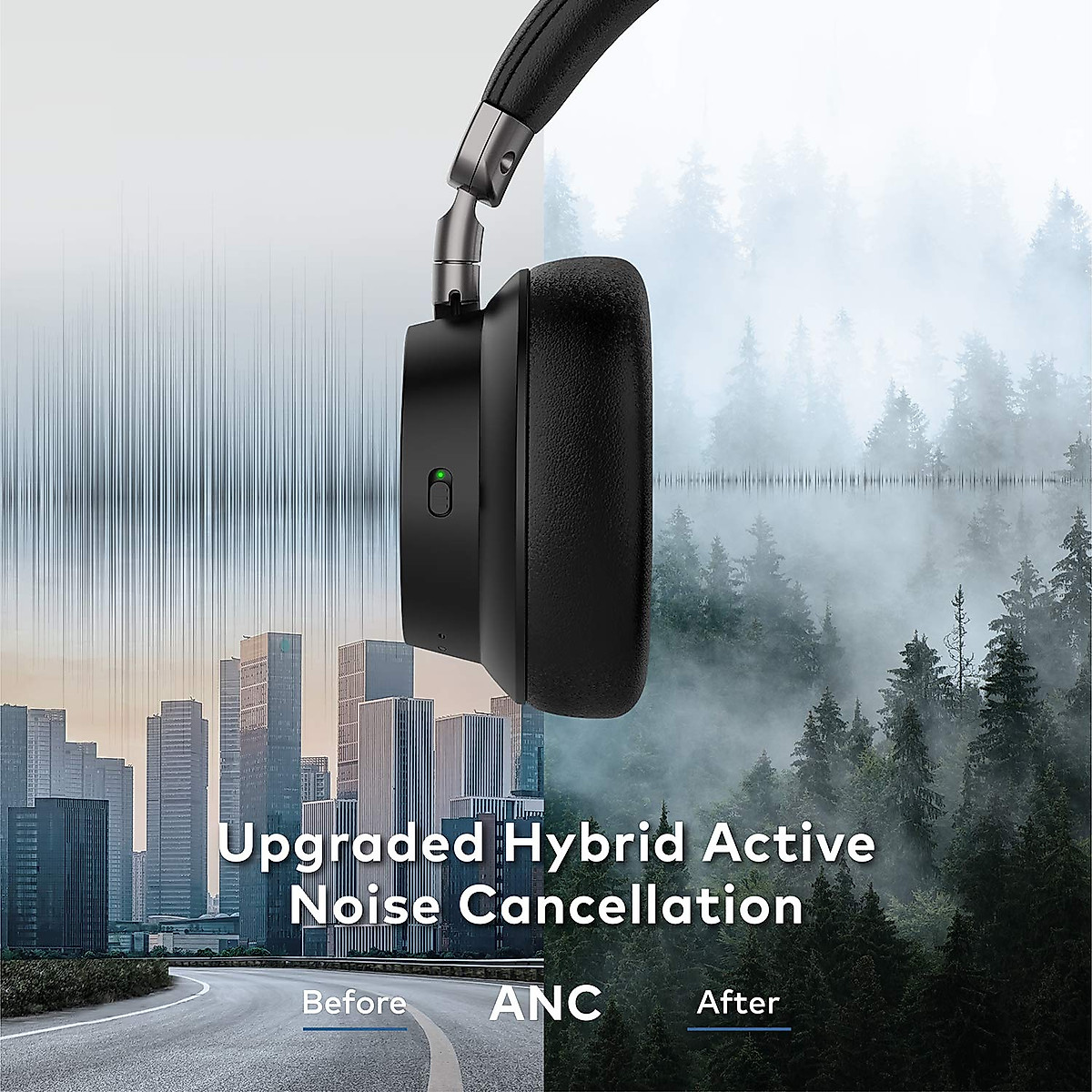 UTAXO Noise Cancelling Headphones, Bluetooth Headphones with Mic Wireless Headphones Over Ear Hi-Fi Sound/Deep Bass, Quick Charge 30H Playtime for Travel Work TV PC Cellphone