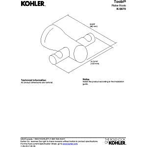 KOHLER K-5670-BN Toobi Double Robe Hook, Vibrant Brushed Nickel