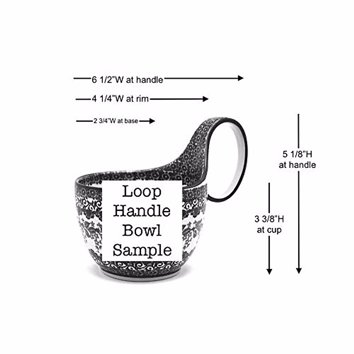 Polish Pottery Loop Handle Bowl - Unikat Signature U3639