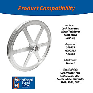 Hobart Saw Wheel Pulley, Replaces 109653 or A290863 for Models 5700, 5701, 5801, 6801