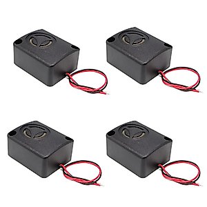 ShangHJ 4PCS 110dB Electronic Black Mini Piezo Alarm Siren DC 12V Insurance AntiTheft HighDecibel Square Shell Active Buzzer Alarm for Car Safes