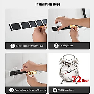 JIARY Coat Pegs Wall Mounted,Coat Hook with 5 Movable Hook for Coat Hat Towel Purse Robes Mudroom Bathroom Entryway,Black Gold,38 * 4.5cm