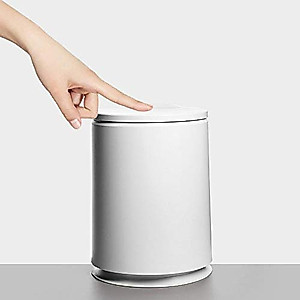 WPYYI 10L Pressing Type Round Plastic Trash Can Double-Layer Multi-Purpose Bathroom/Bedroom Trash Can Nordic Household Cleaning Tool