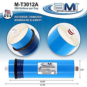 300 GPD Tankless Reverse Osmosis Membrane | Tankless RO Membrane Water Filter Replacement for Reverse Osmosis Water Filtration System | 3" x 12" Universal Compatibility | Made in USA