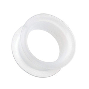 Covet Jewelry Ultra Thin Flexible Silicone Ear Skin Double Flared Tunnel Plug (7/16" (11mm), Clear)