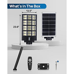 Eontim 4200W Solar Street Lights Outdoor, Commercial Solar Parking Lot Light with Remote Control, Motion Sensor Solar Light Outdoor Waterproof, Dusk to Dawn LED Solar Flood Light for Yard, Outside