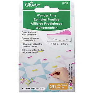 CLOVER Wonder Sewing Pins, Yellow and Pink