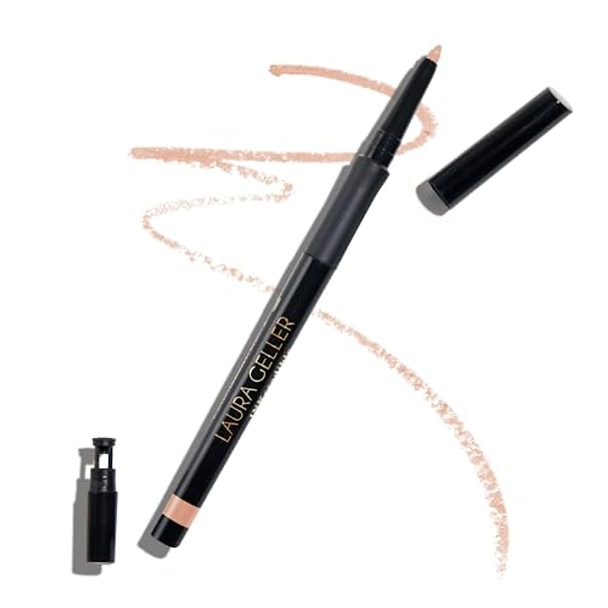 LAURA GELLER NEW YORK INKcredible Gel Eyeliner - Beige to Beige - Waterproof Smudge-proof Eyeliner Pencil - Built in Sharpener
