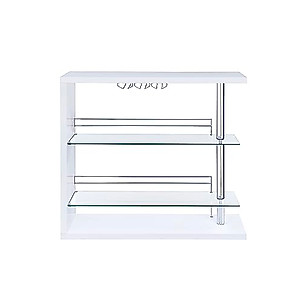 Coaster Home Furnishings Prescott Rectangular 2-Shelf Bar Unit Glossy White