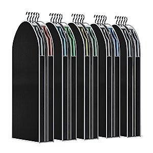 TOSHISON Hanging Garment Bags, 5 Pcs Suit Bag with 6.3" Gusset, Garment Bags for Storage, Garment Bags for Hanging Clothes, Suit Bags for Closet Storage, Suit Cover for Clothes
