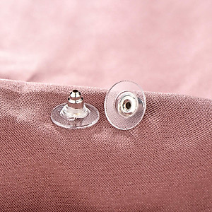200 Pcs Earring Backs for Droopy Ears Backs Replacements Earring Backs for Heavy Bullet Clutch(Silver)
