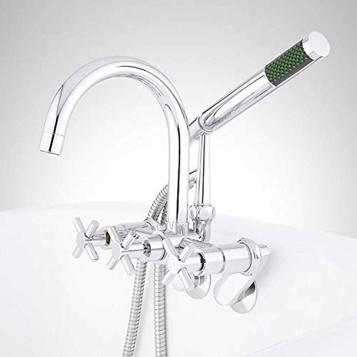 Signature Hardware 909036 Sebastian Tub Wall Mounted Tub Filler Faucet - Includes Hand Shower, Valve Included
