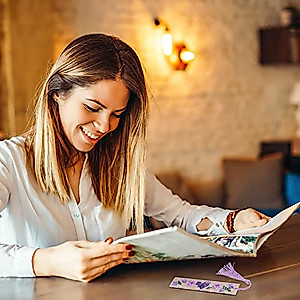 cobee Resin Dried Flower Bookmark, 2 Pieces Transparent Pressed Flower Bookmark Handmade Floral Page Marker with Tassel Cute Bookmark for Women Kids Book Lovers Gift