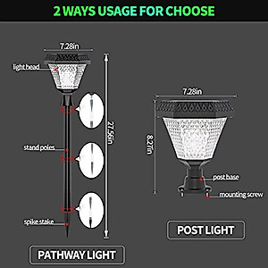 Gefolly Solar Pathway Lights Outdoor, Solar Post Lights IP66 Waterproof with 13 Color Lighting Modes, Solar Path Lights, Solar Powered Garden Lights for Yard, Walkway, Lawn Decorative -2 Pack