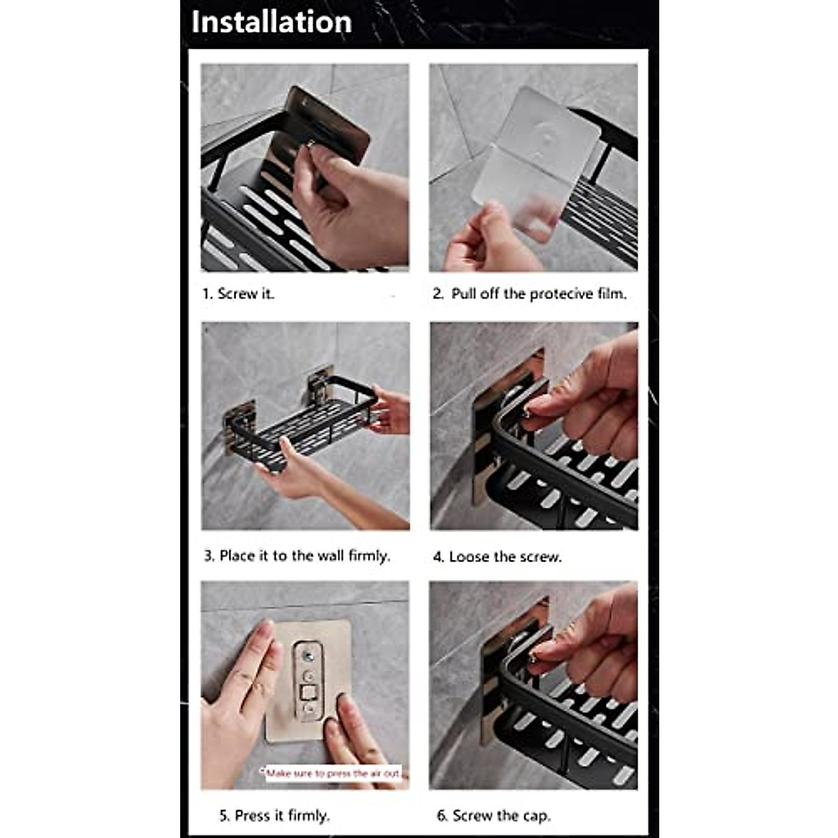 Fullplus Bathroom Organizer No Drilling Wall Shelf for Shampoo 2-Tier Vanity Tray Corner Shelf for Makeup Cosmetic with Soap Dish