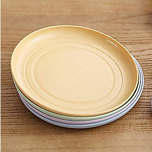FN GRACE 6Pack 6 inch Unbreakable Lightweight Wheats Straw Plates Dinner Plates Sets-Dishwasher & Microwave Safe, Healthy Dinnerware