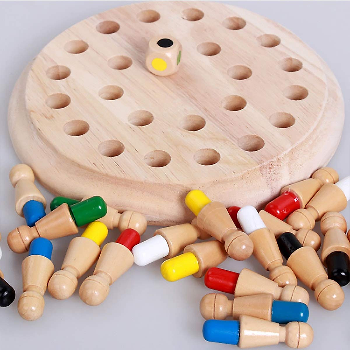Wooden Memory Chess for Cognitive Development of Toddlers, Montessori Education Sensory Learning with Board Games for Preschool Children, Kindergarten Teaching Aids