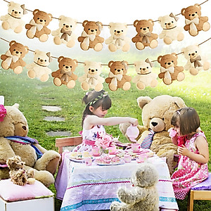 2pcs Teddy Bear Baby Shower Banner We Can Bearly Wait Baby Shower Decorations Teddy Bear Theme Garland Decorations for Teddy Bear Theme Gender Reveal Party We Can Bearly Wait Baby Shower Supplies