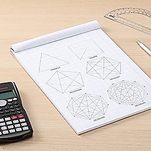 Mr. Pen- Graph Paper, 2x2 (2 Squares per inch), 8.5"x11", 55 Sheets, Grid Paper, Graphing Paper, Graph Paper Pad, Math Graph Paper, Grid Paper Pad, 1/2 Inch Graph Paper, Square Paper, Math Paper