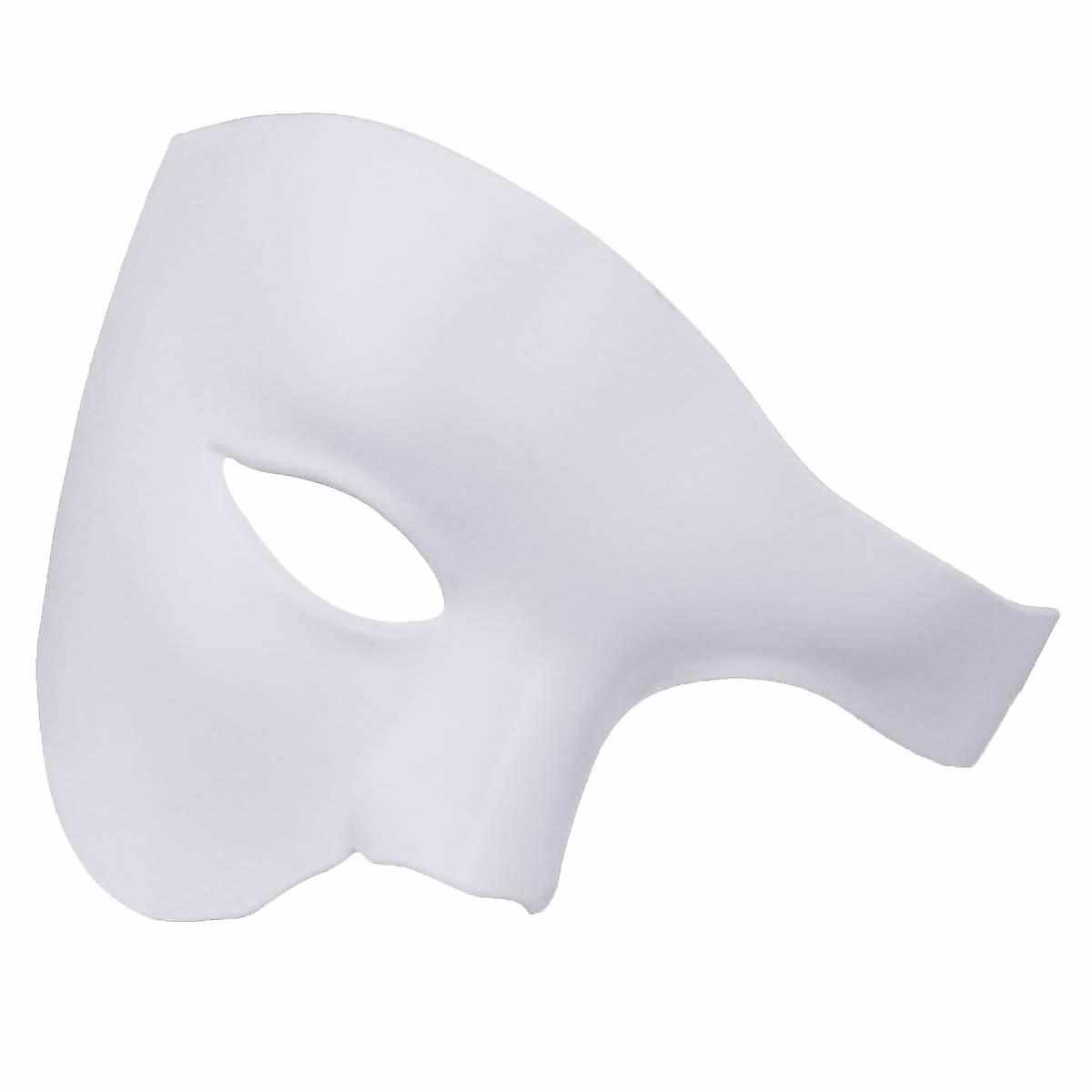 Half Face Men's Phantom Of The Opera Vintage Design Venetian Carnival Masquerade Mask (White)