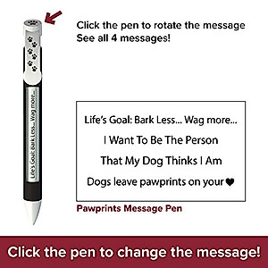 Greeting Pen Paw Prints Pens with Rotating Messages, 6 Pen Set (36591)