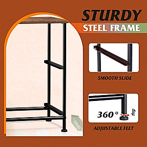 WLIVE 2-Drawer Nightstand and 5-Drawer Dresser Set, Fabric Storage Tower for Bedroom, Hallway, Closets, Tall Chest Organizer Unit with Textured Print Fabric Bins, Steel Frame, Wood Grain Print