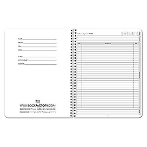 BookFactory Daily Activity Log Book/Day Log Book/Diary/Productivity Notebook, Wire-O - 100 Pages, 8.5" x 11" (LOG-100-7CW-PP-(DailyActivity))