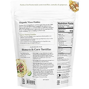 King Arthur Masa Harina, Certified Organic, Finely Ground, Non GMO Project Verified, Gluten Free, 2 lb