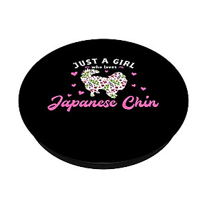 Just a Girl who Loves Japanese Chin PopSockets PopGrip: Swappable Grip for Phones & Tablets