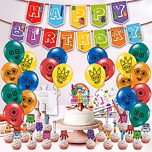 YAYJOY Numberblocks Party Decorations Numberblocks Stickers,Cake Toppers,Balloons,Party Banner,Home Decoration for Kid's Birthday Party