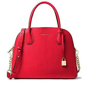 Michael Kors Studio Mercer Large Leather Dome Satchel in Dark Sangria