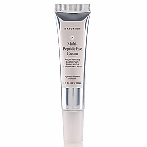 Naturium Multi-Peptide Eye Cream Plus Squalene & Hyaluronic Acid, Smoothing & Anti-Aging Skincare, 0.5 oz