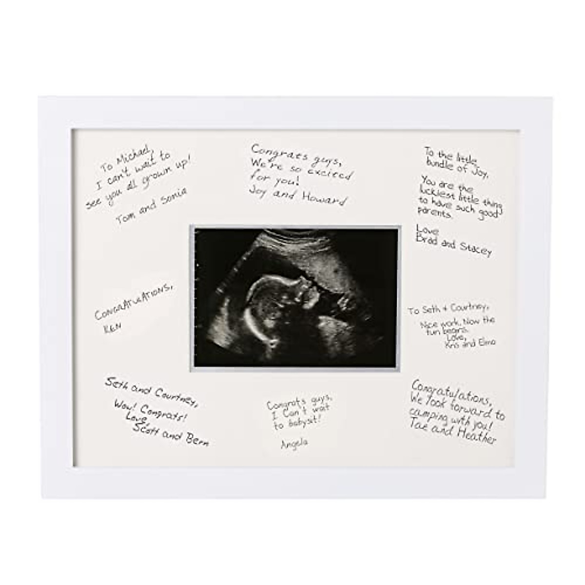Pearhead Signature Frame Guest Book – Perfect for Any Baby Registry, Includes Mat for Guests to Leave Well-Wishes– Great for Celebrating Baby Showers, Birthdays or Any Special Event, White